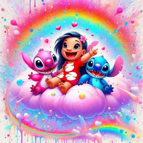 Stitch and Girl (velvet cloth) AB drill full round/square diamond painting