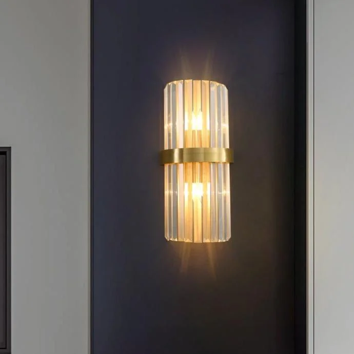 Postmodern all-copper wall lamp light luxury living room background ...