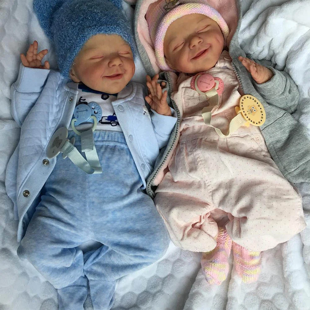 [New2023]20” Asleep Newborn Twins Boy and Girl Named Suma and Tuscy ...