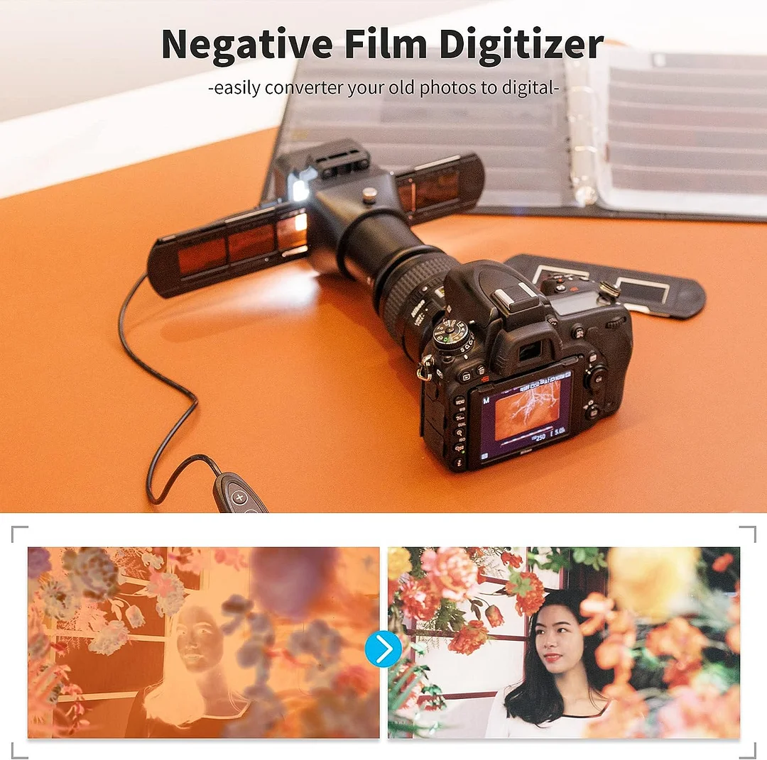JJC Photo Slide and Film Digitizer Converter with 10-Levels Brightness ...