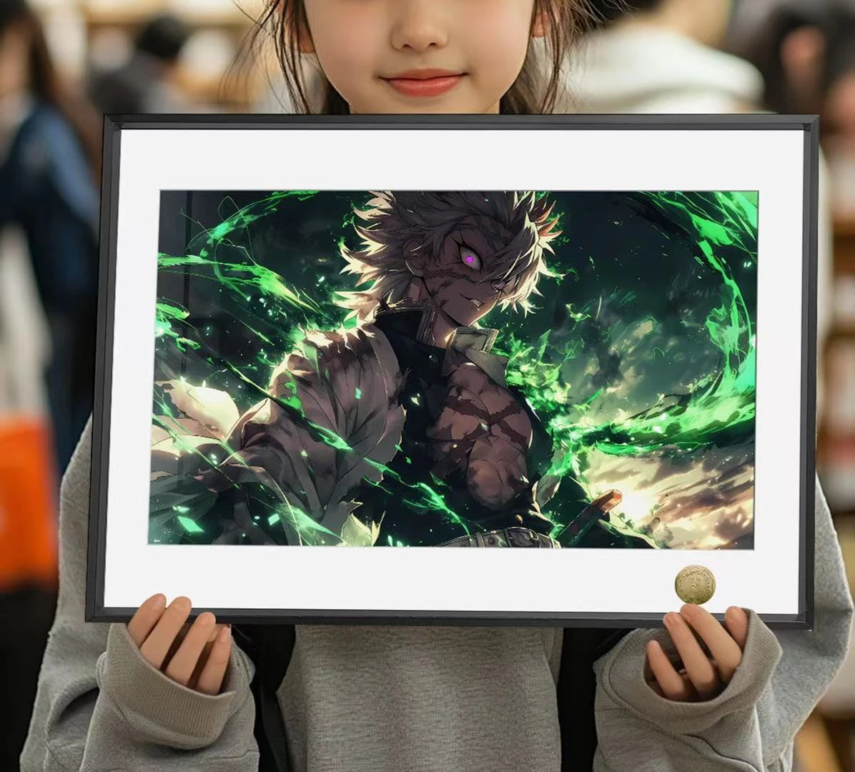 A3 & 4K Size Wind Hashira Sanemi Shinazugawa Decorative Painting ...