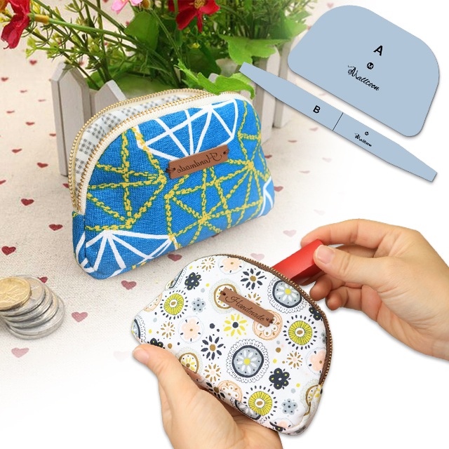 DIY Half Moon Coin Purse Sewing Template 2PCS——With Tutorial