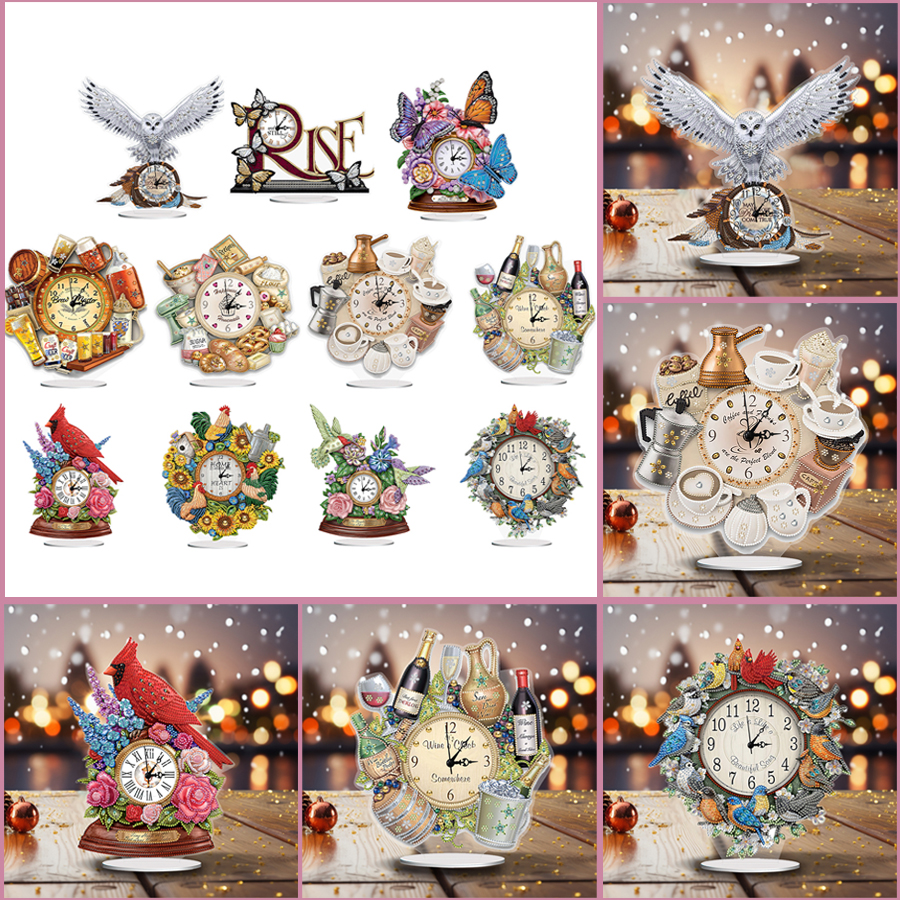 Acrylic Special Shaped Animal 5D Diamond Painting Clock Art Craft for ...