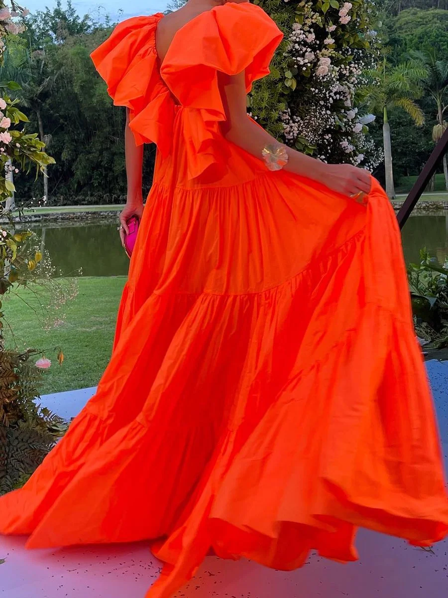 Small Flying Sleeve Long Evening Dress