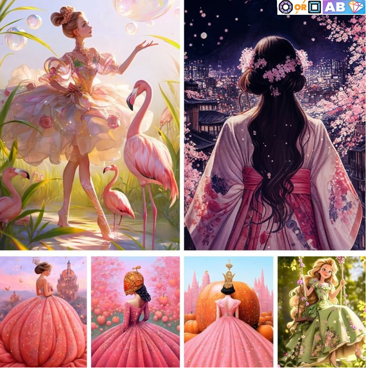 Ballet Pumpkin Princess Back 40*50CM(Canvas) Diamond Painting
