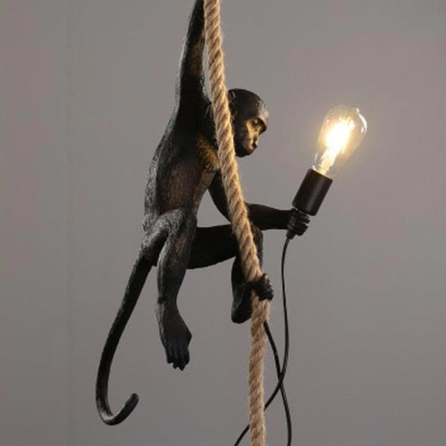Resin Black White Gold Monkey Lamp Pendant Light For Living Room Lamps ...