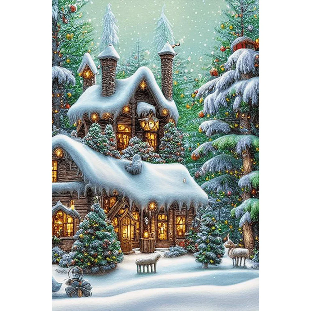 Snow Castle (canvas) full round or square drill diamond painting
