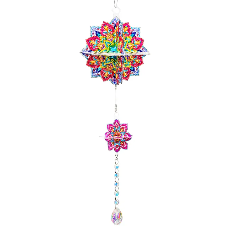Mandala DIY Acrylic Diamond Painting Art Wind Chimes with Crystal ...
