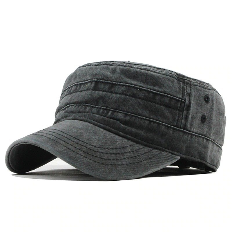 WASHED COTTON ARMY FLAT TOP CAPS