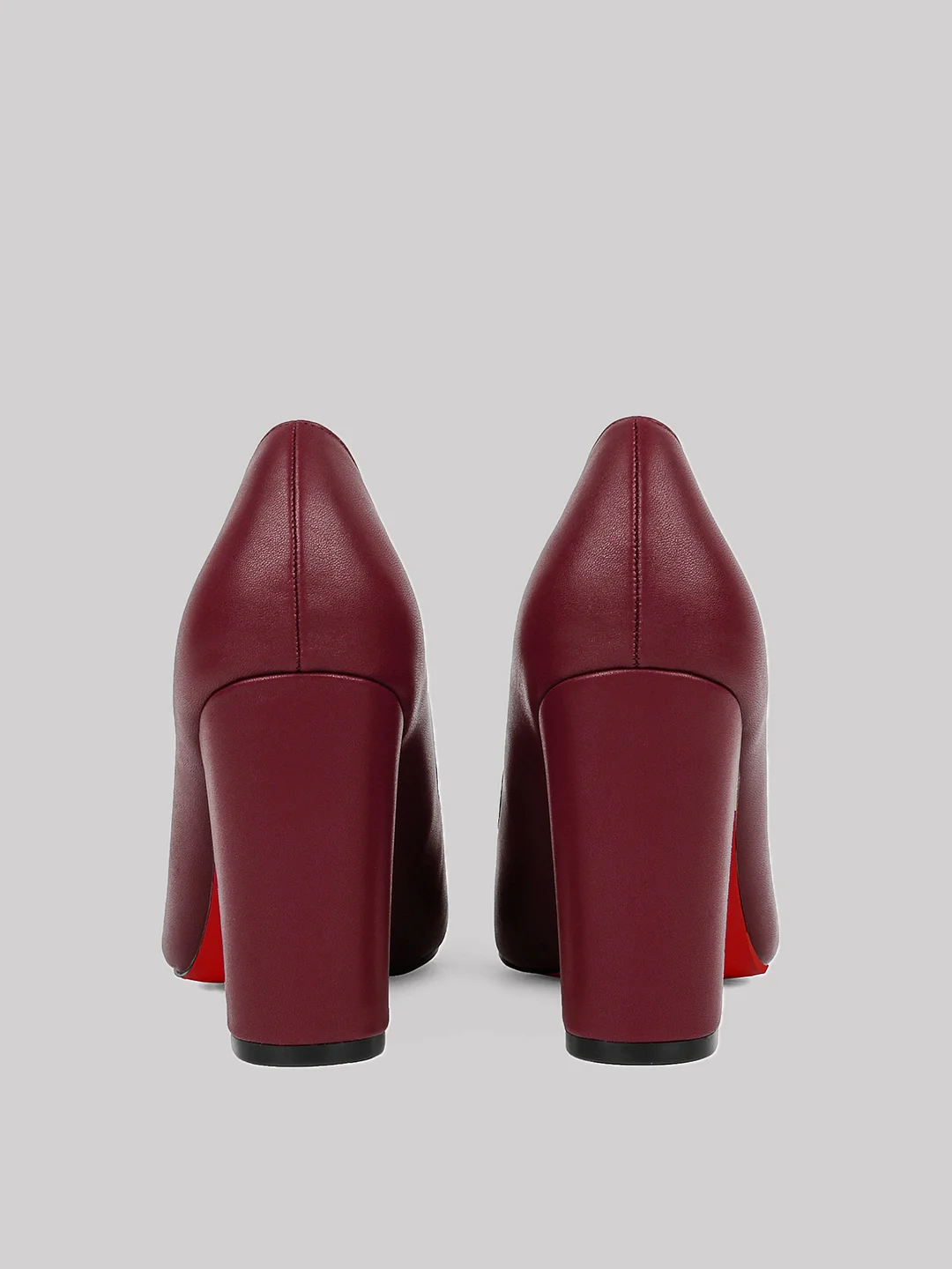 90mm Women Chunky Heels Red Bottom Shoes Comfortable Middle Block Heel ...