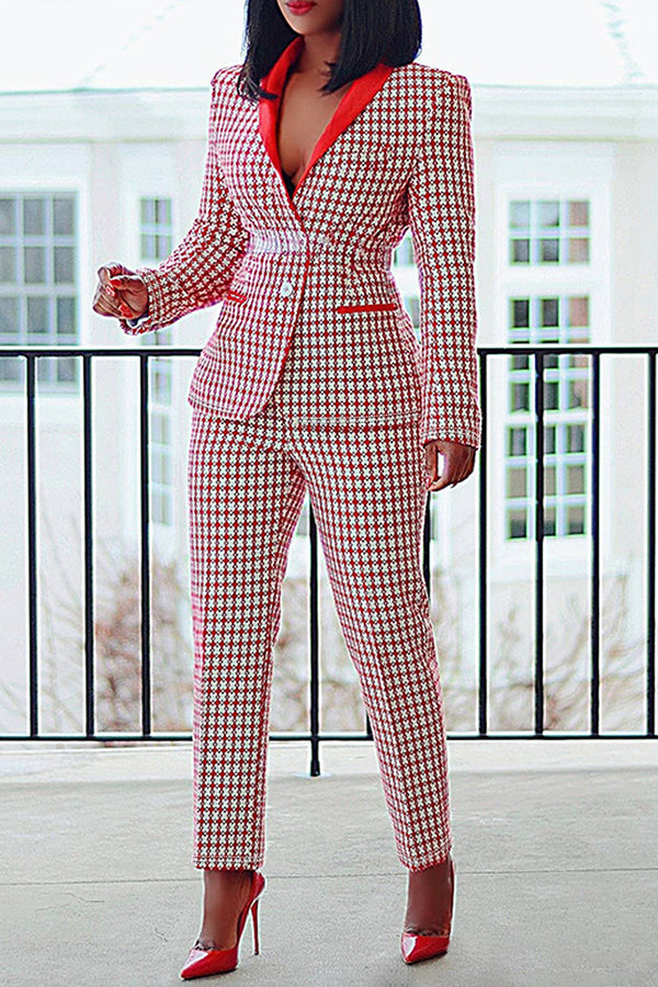 Commuter Check Slim Lapel Two-Piece Set
