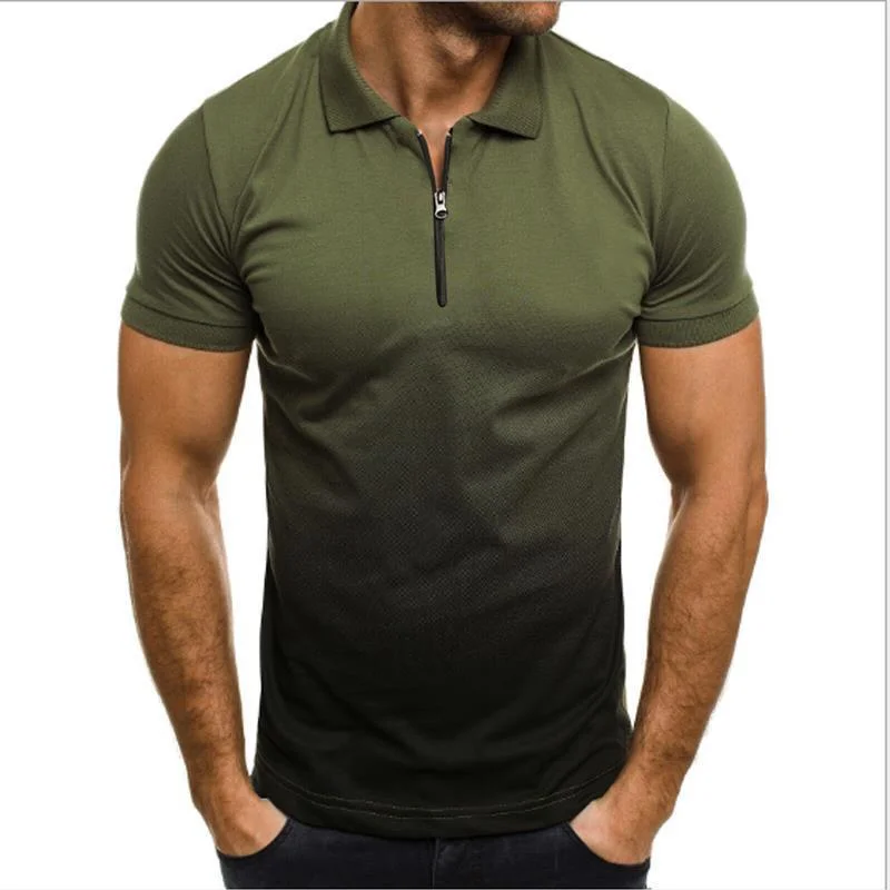 Men's Summer Gradient Polo Shirt