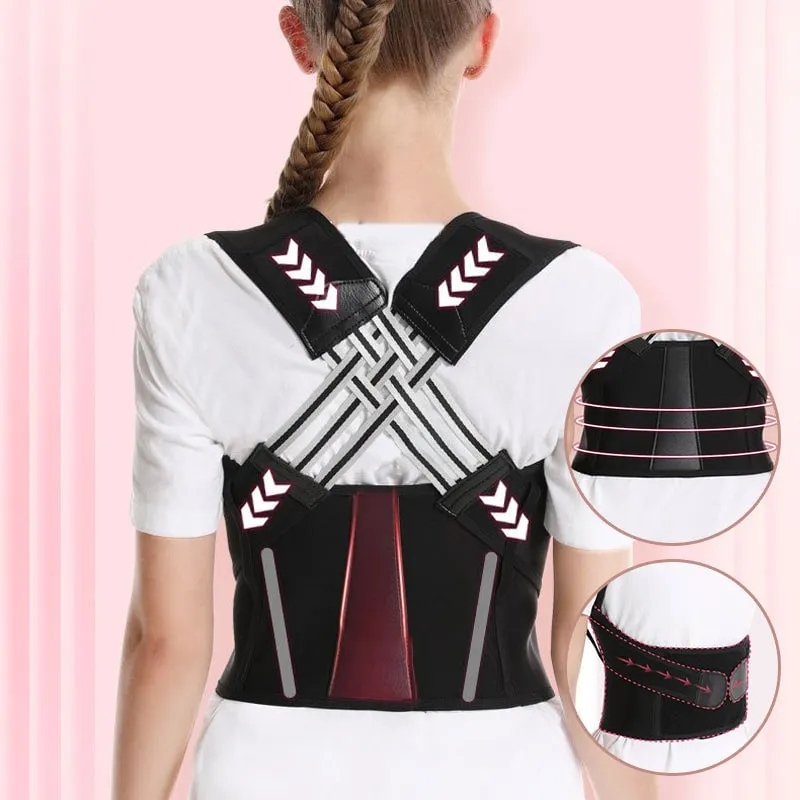 🔥Fully Adjustable Straightener Upper Spine Support Back Brace Posture ...