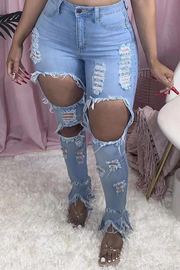 Personalized Ripped Skinny Split Jeans