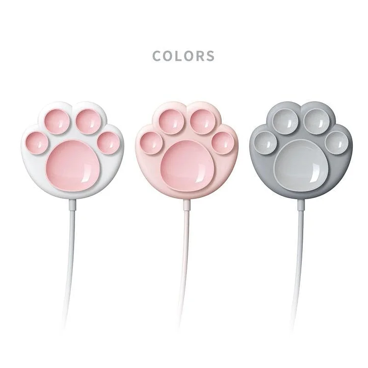 White/Grey/Pink Kawaii Cat Paw Wireless Charger SP14366