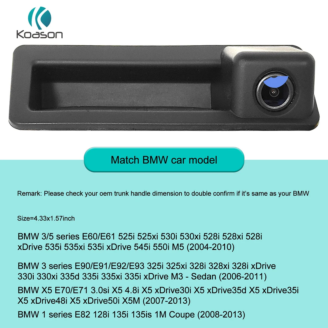 koason Handpull Rear Camera For BMW 1 X5 X6 X1 E82 E84 E88 E90 E91 E92 E93 E60 E70 E71
