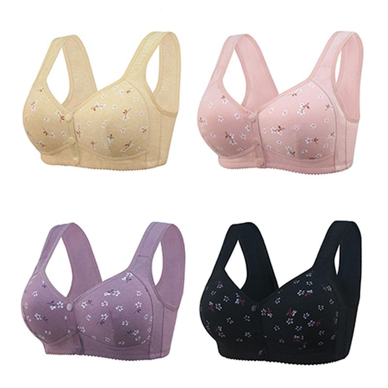 [ 3 PCS ] Women's Plus Size Front Buttons Bra/34A-52D