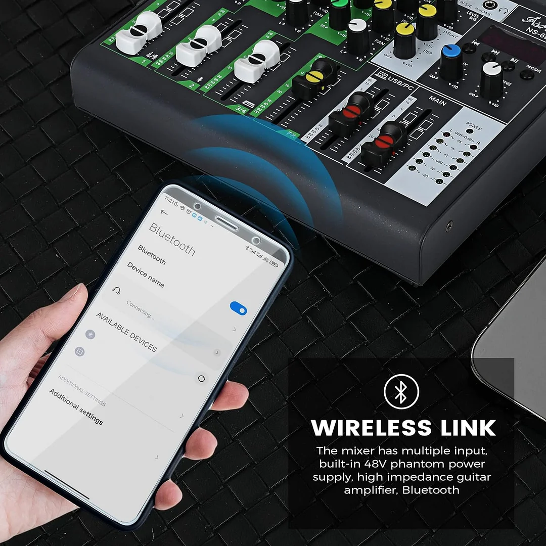 Asmuse 4 Channel Audio Mixer, Portable Mini Sound Mixer Console with ...