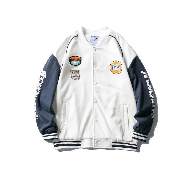 Varsity Jacket for Men Jackets Spring Multicolor Loose Couple Casual ...