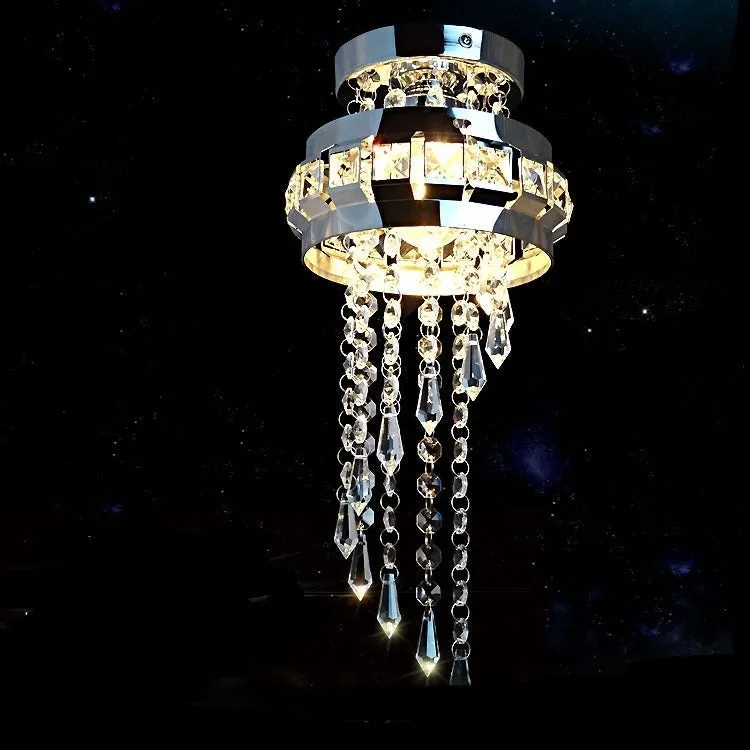 LED Ceiling Light Simple Round Crystal Bar Creative Living Room Bedroom ...