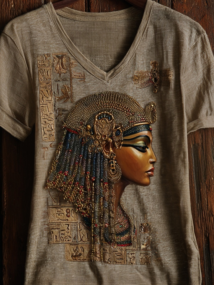 Ancient Egyptian Goddess Isis Embroidered Cozy T Shirt