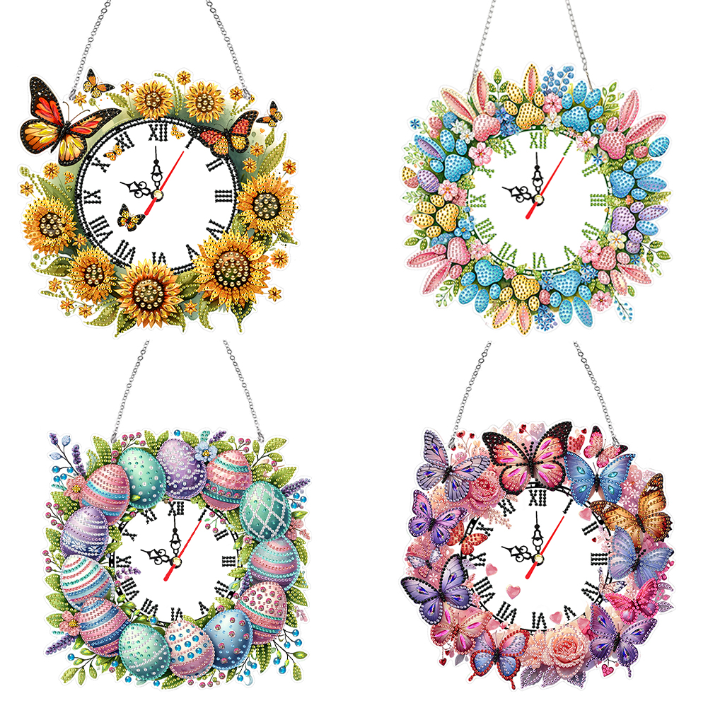 【Clock】Acrylic Special Shape Butterfly DIY Crystal Diamond Clock ...