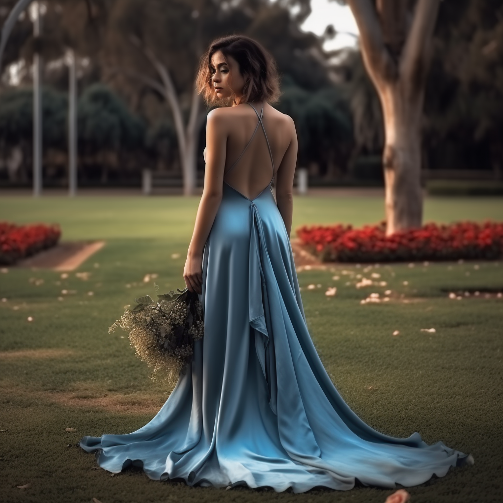 Miabel Spaghetti Strap Sleeveless Dusty Blue Prom Dress with Split