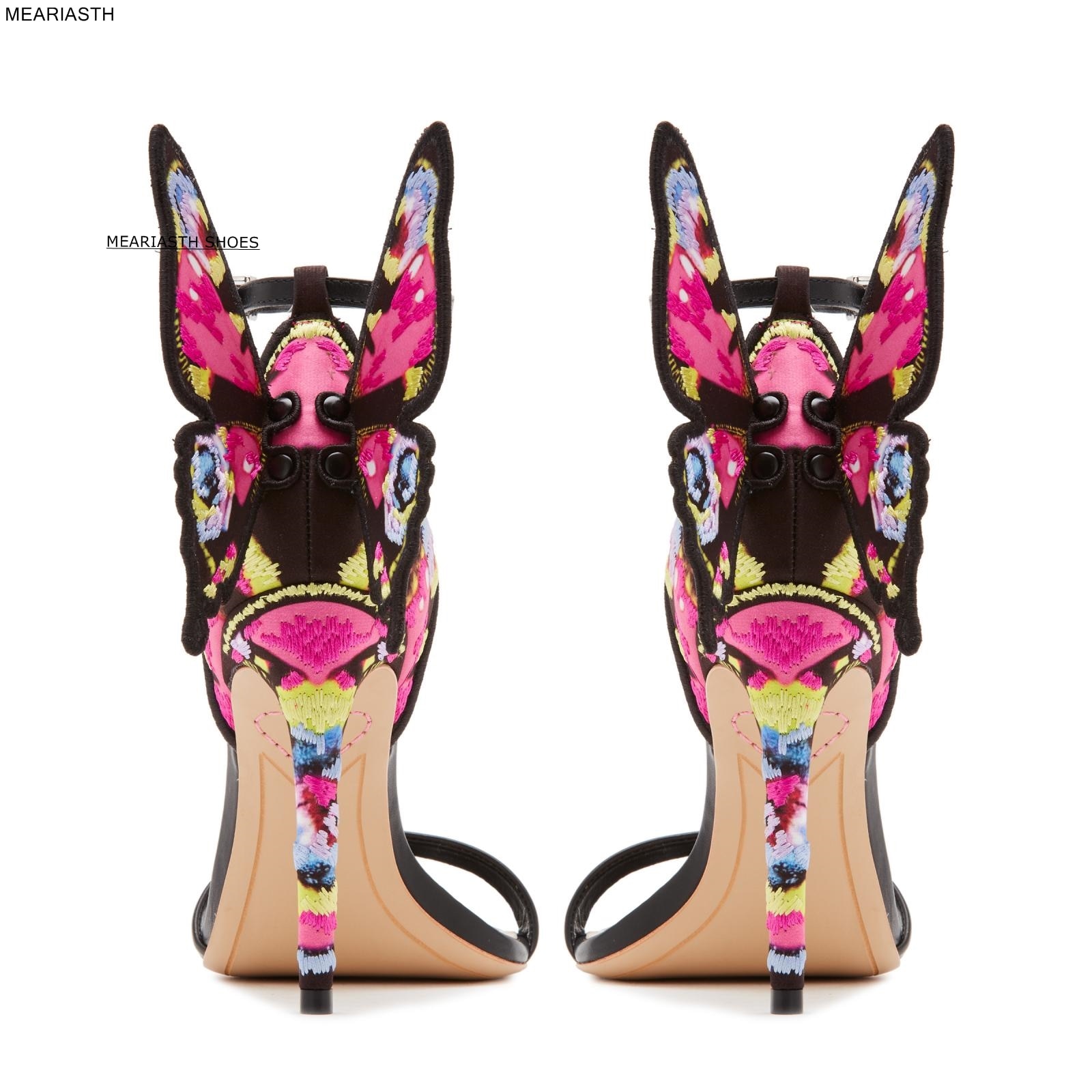 Qengg Summer Angel Wings Stilletto Sandals Shoes Thin Heels Wedding ...