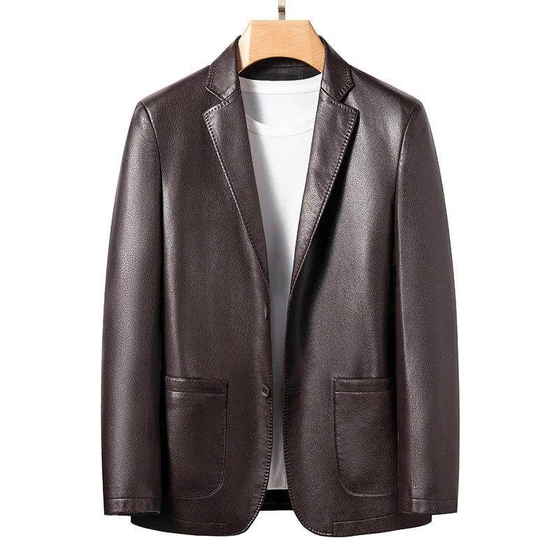 Men's leather suit jacket