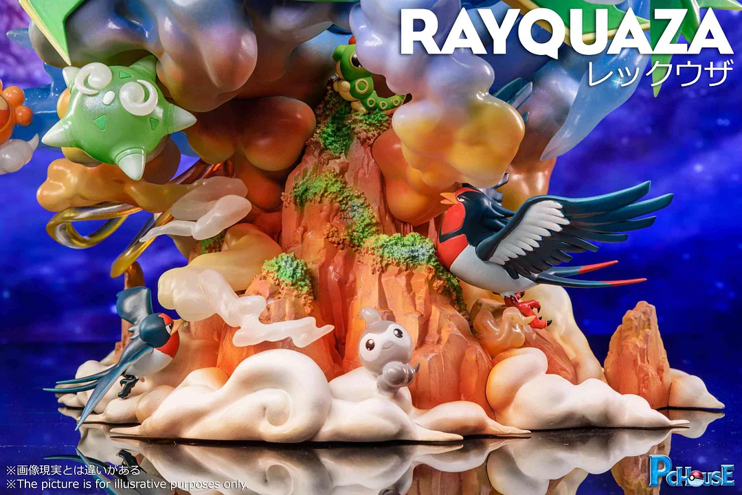 Sky Battle Rayquaza with LED - Pokemon Resin Statue - PCHouse Studios