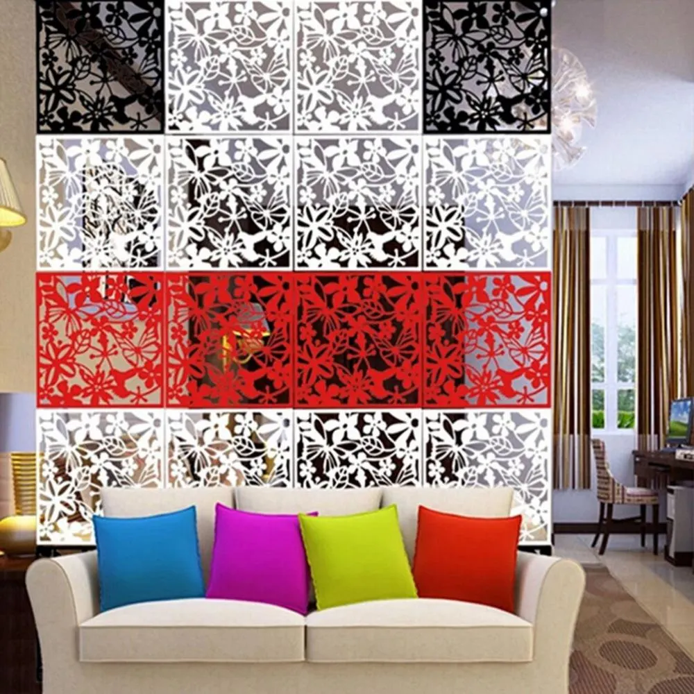 8 Pieces White Bird Flower Hanging Room Divider, Safety PVC Panel ...