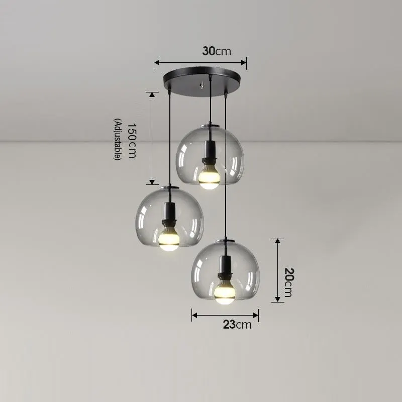 Nordic Glass Chandeliers Three-headed Combination Lamps