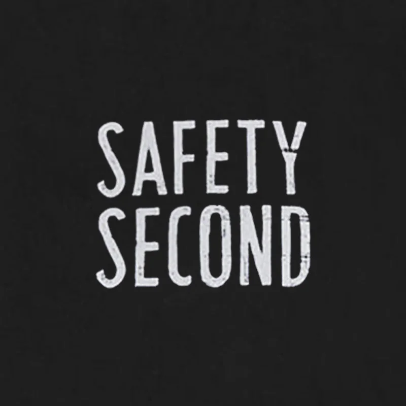 SAFETY SECOND Letter Monogram Black Print T-shirt