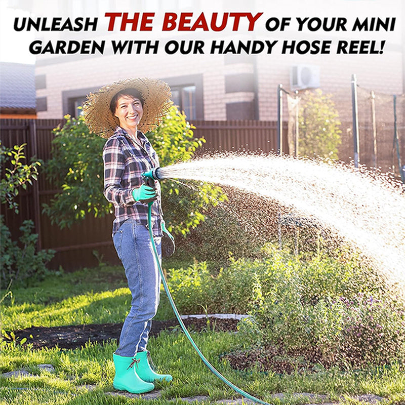 Saker® Retractable Portable Garden Hose Reel with 6 Spray Patterns ...