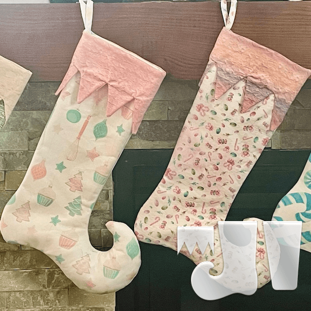 Handmade Elf Christmas Stocking Template Set - With Instructions