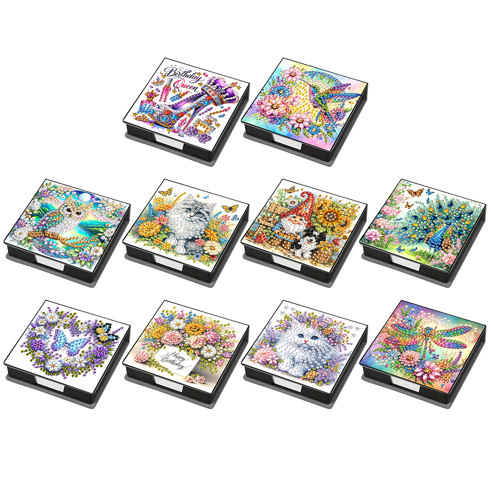 Animals Diamond Painting Notecard Box Gem Art Sticky Note Holder for ...