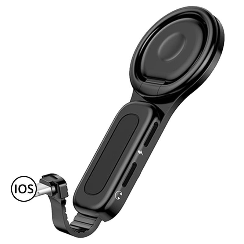 2 in 1 cable for iPhone to 3.5mm Audio Adapter Ring Holder Charger Fast ...