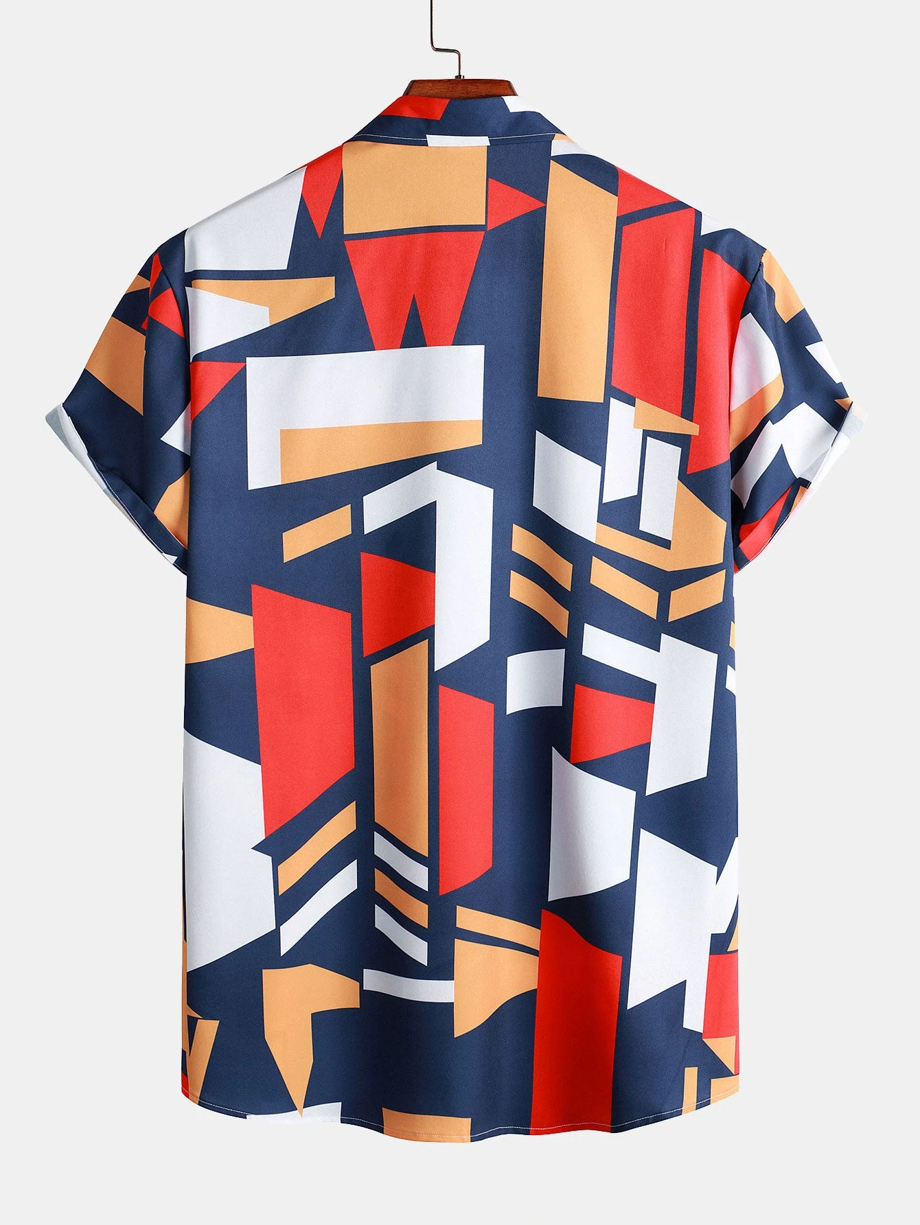 Geometry Print Button Up Shirt