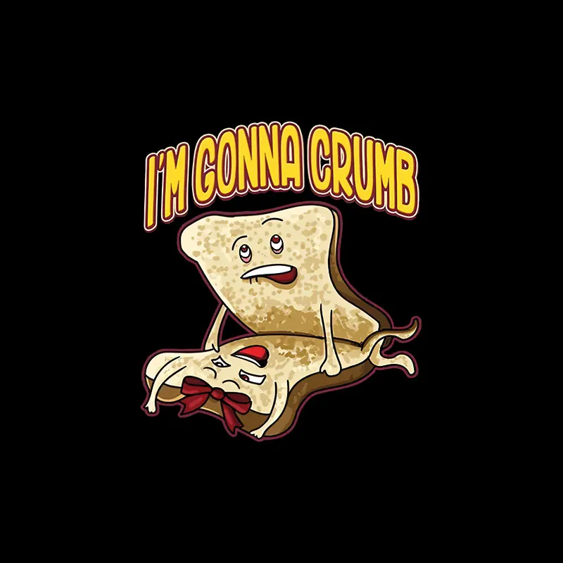 I'M GONNA CRUMB Cartoon Figures Black Print T-Shirt