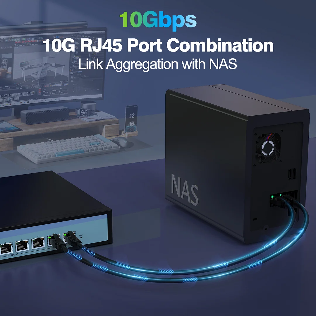 8 Port 10Gb Easy Web Managed Switch, 8 x 10G RJ-45 Ports, 160Gbps ...