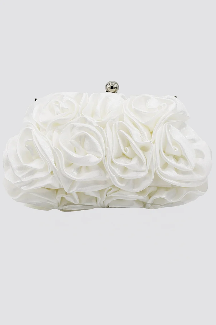 Dinner Satin Handmade Floral Detail Hand Bags - Xpluswear