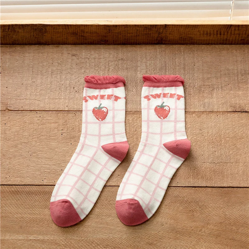 Cute Sweet Strawberry Socks