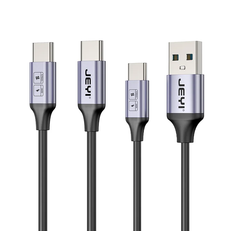 JEYI USB A to Type C Cable 60W Fast Charging 10Gbps Data Cord USB Charger for Samsung Xiaomi HTC Redmi Huawei Mobile Phone USB C
