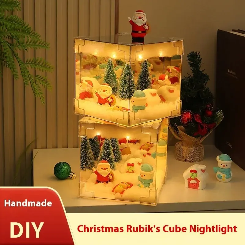 🎊The best Christmas gift🎁 Christmas Rubik's Cube Night Light