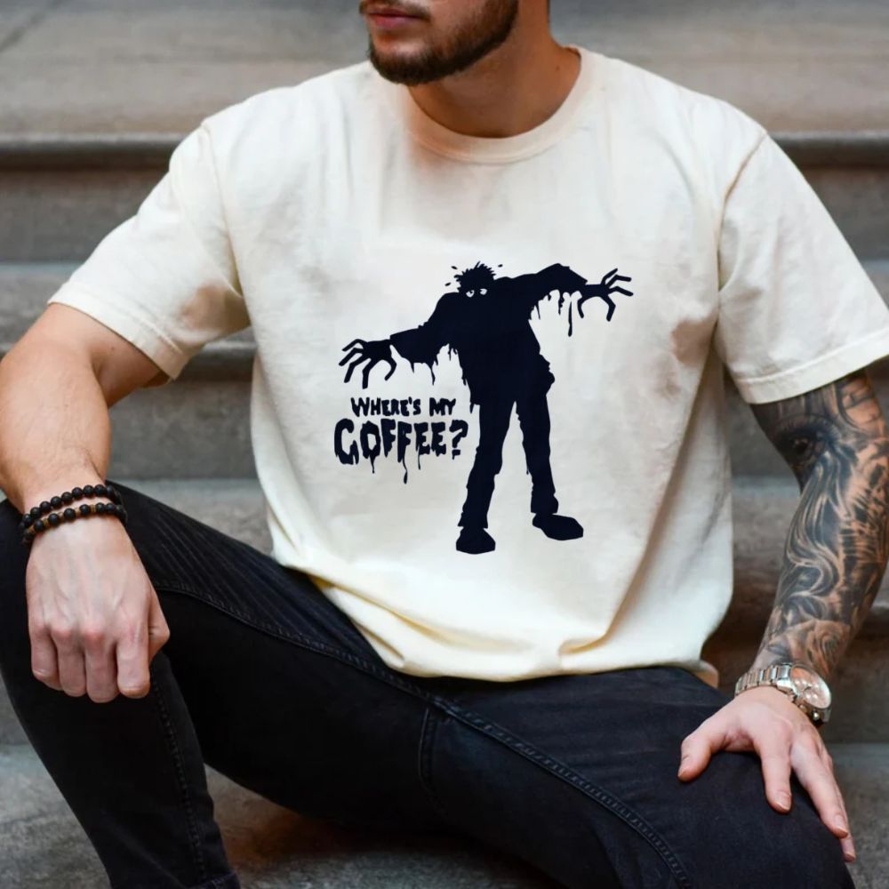 Funny T Zombie Need Coffee, Zombie Coffee Drink T-Shirt