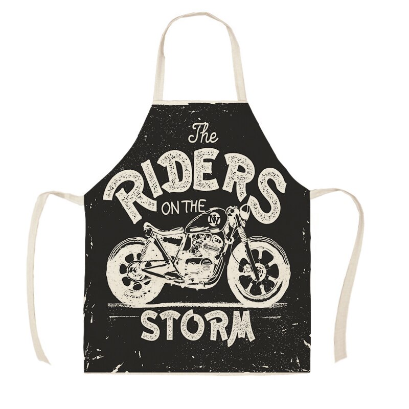Linen Kitchen Apron - Motorcycle
