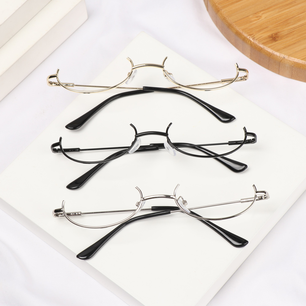 1PC Half Frames Glasses Frame Unisex Vintage Oval No Lens Optical ...