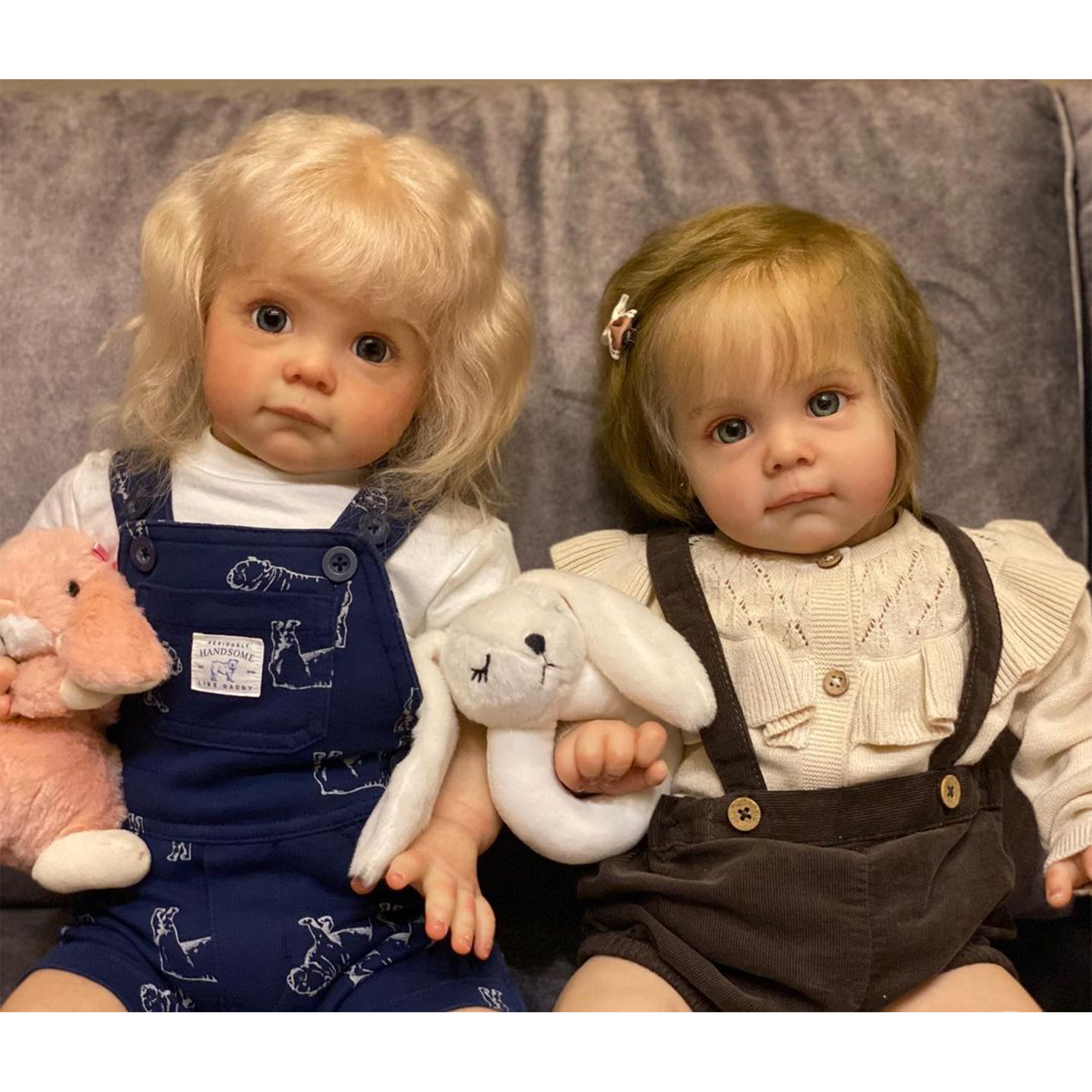 [Reborn Twins Sister] 15'' Cute Realistic Reborn Silicone Baby Girl ...