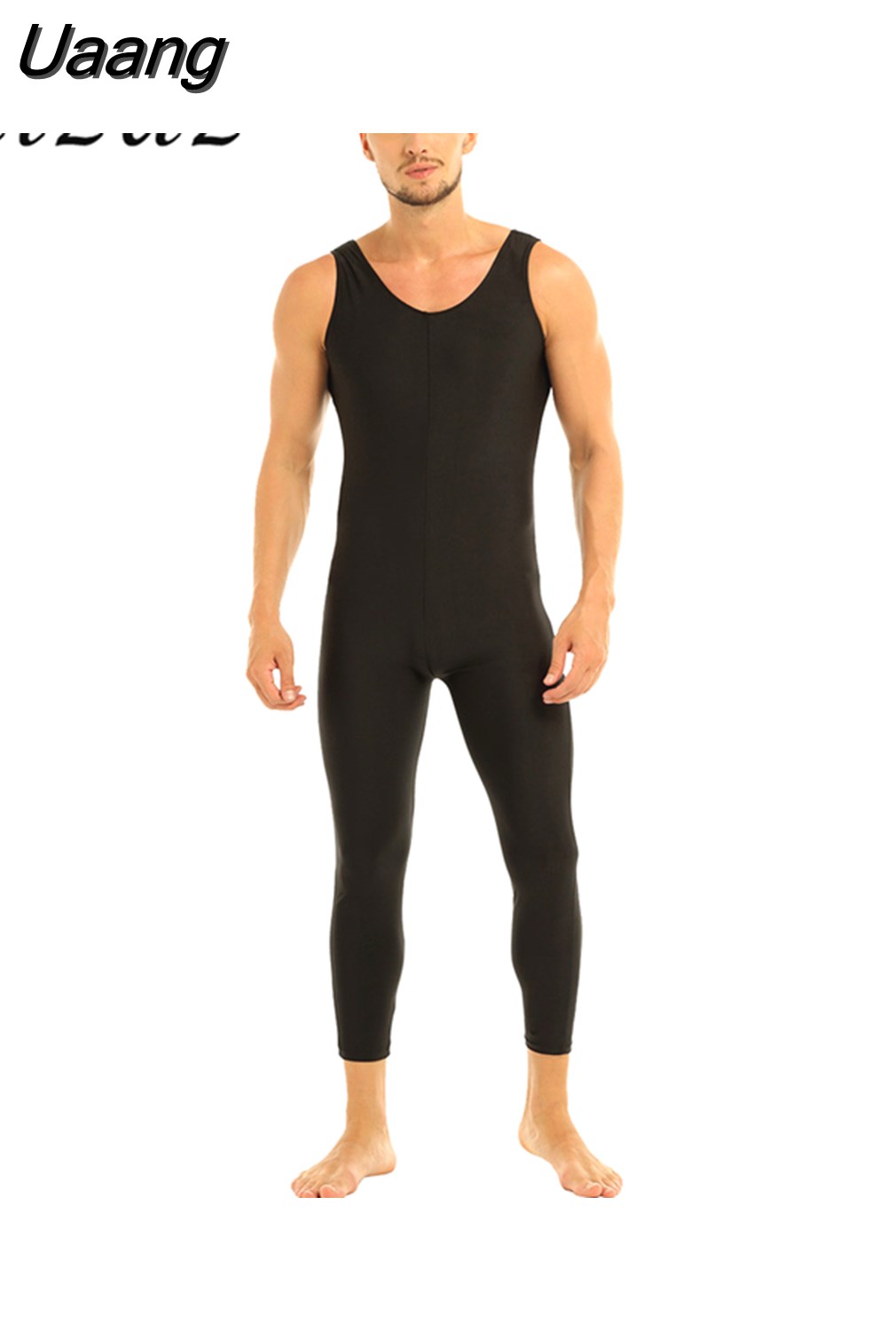 Uaang Mens Ballet Leotard Unitard Tight Bodysuit for Dancing Scoop Neck ...