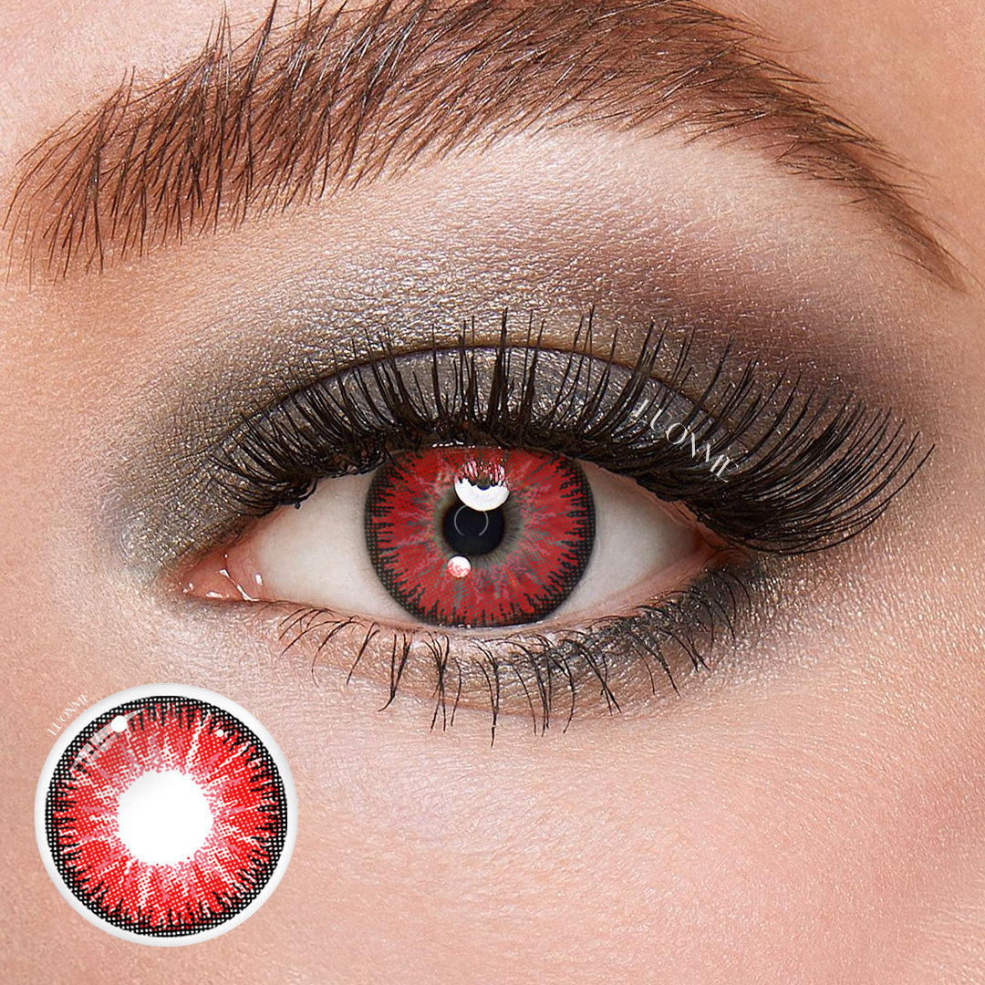 Lunomw Vika Red Prescription Cosplay Colored Contact Lenses | 1 Year ...